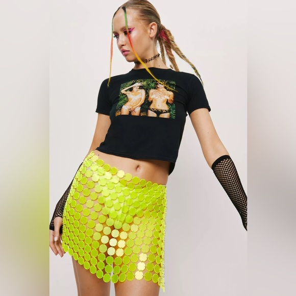 Nasty Gal | Skirts | Nasty Gal Neon Disc Chainmail Mini Skirt | Poshmark